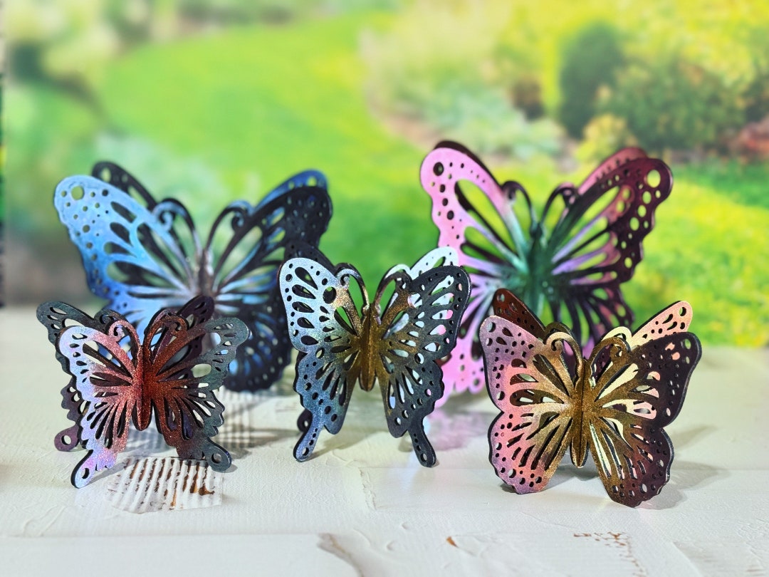 3D Standing Butterflies - Set of 5 - SVG Digital Download for Glowforge ...