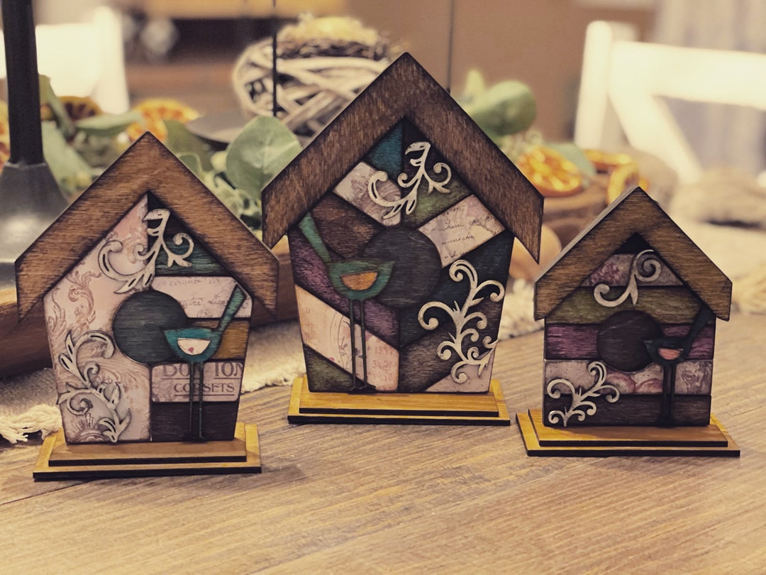 Flourish Farmhouse Style Birdhouse Trio SVG Digital Download for ...