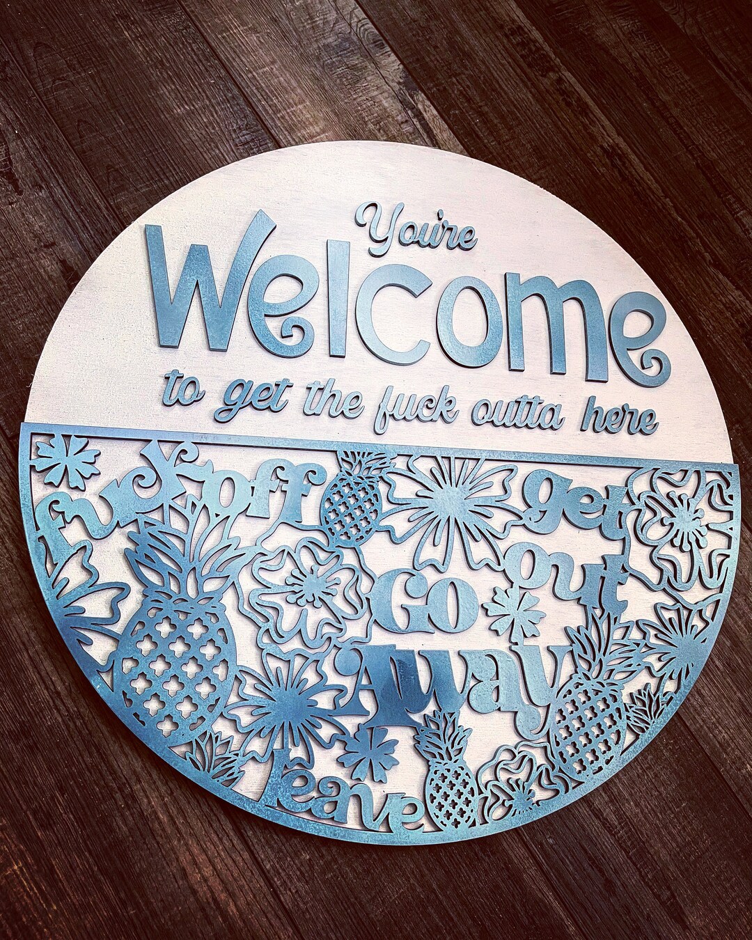 Snarky Adult Pineapple Door Sign SVG Digital Download for Glowforge or ...