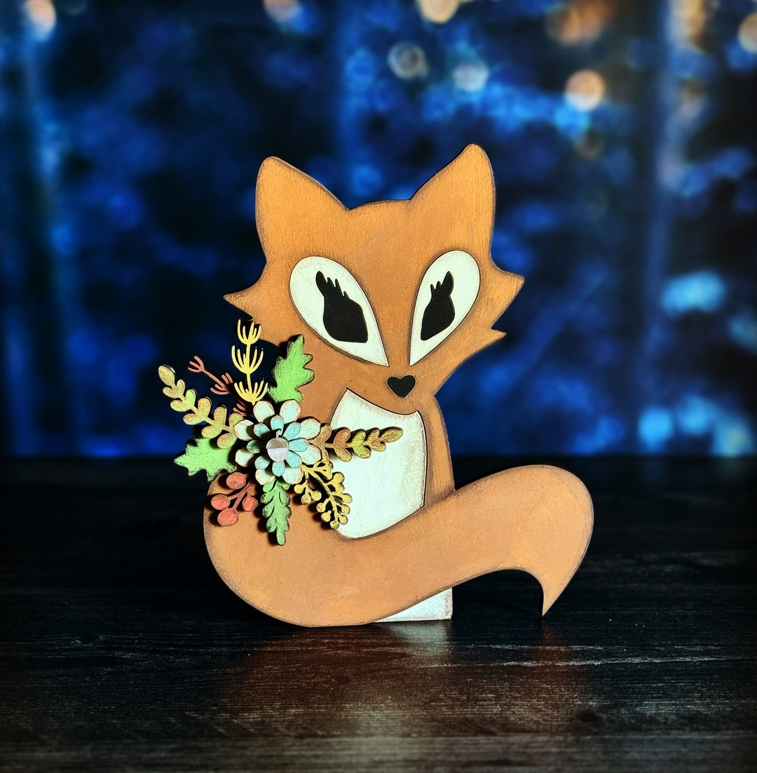 Fall Floral Fox SVG Digital Download for Glowforge or Laser for 1/8 ...