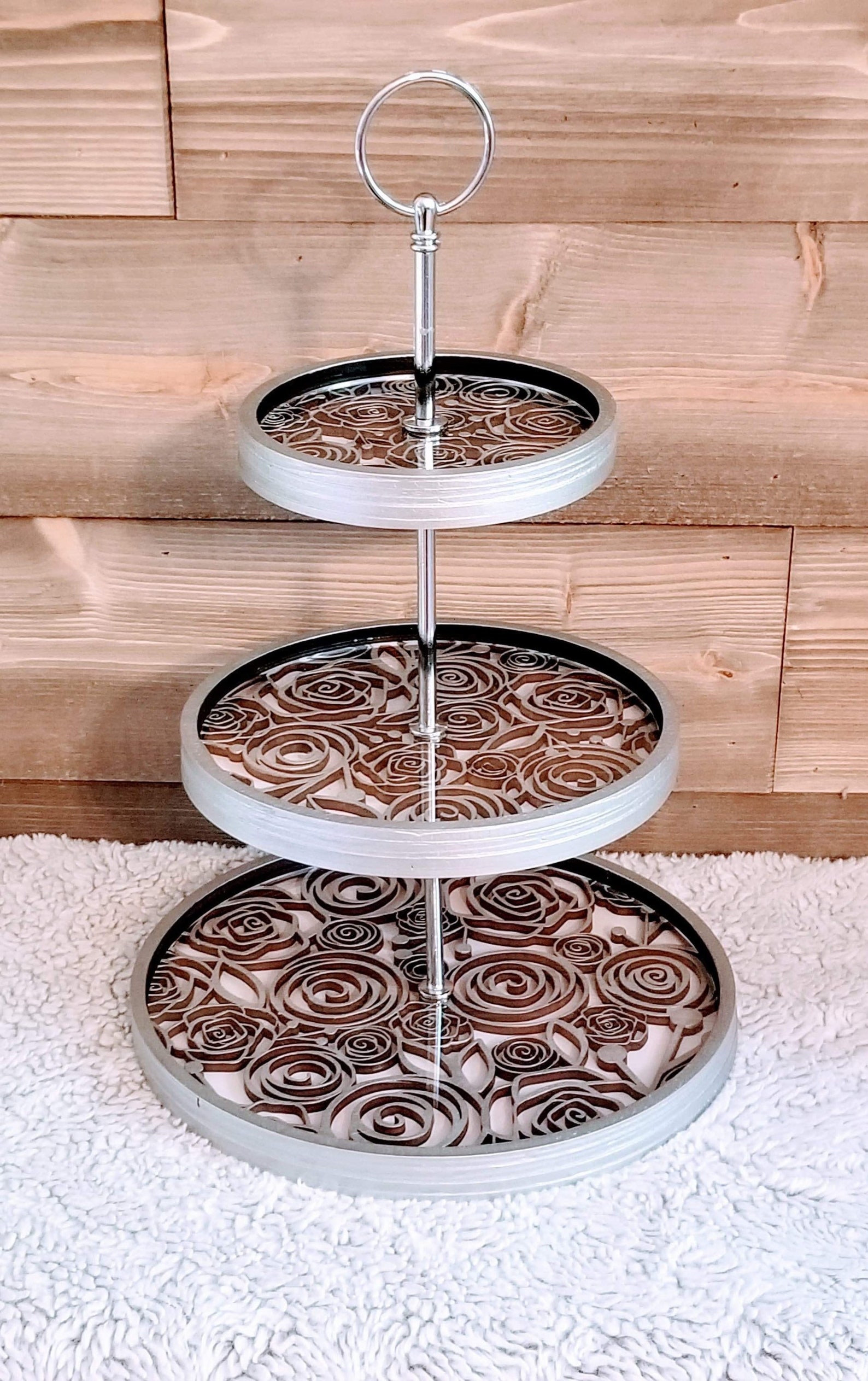 Floral Three Tiered Display Stand SVG Digital Download for | Etsy