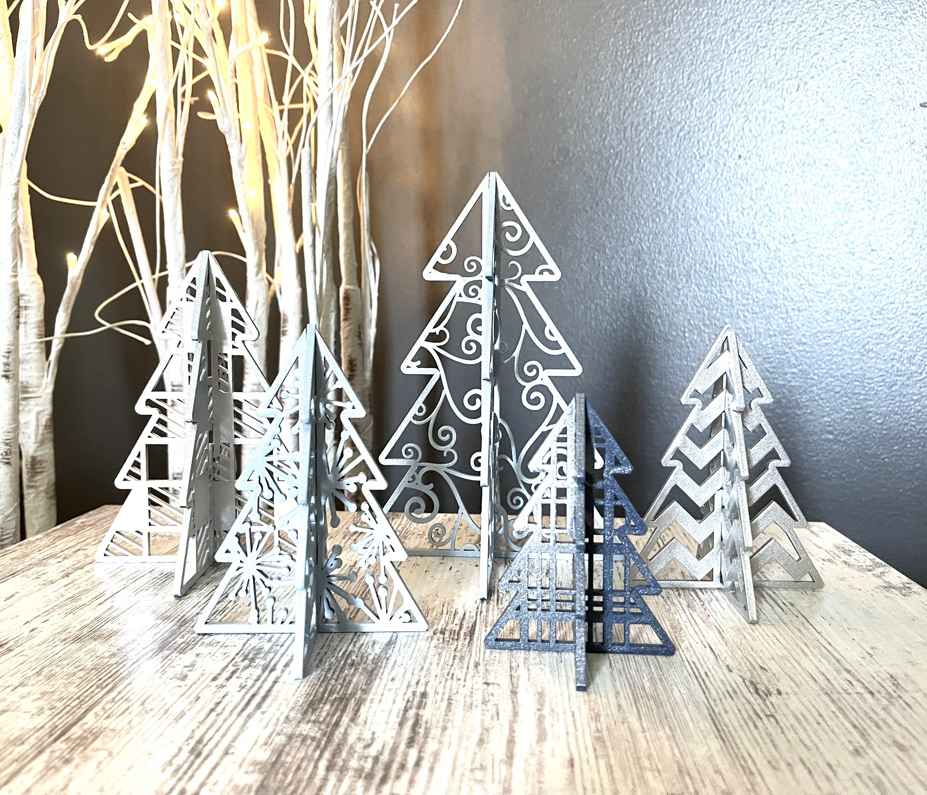 3D Patterned Standing Trees - Set of 5 - SVG Digital Download for ...