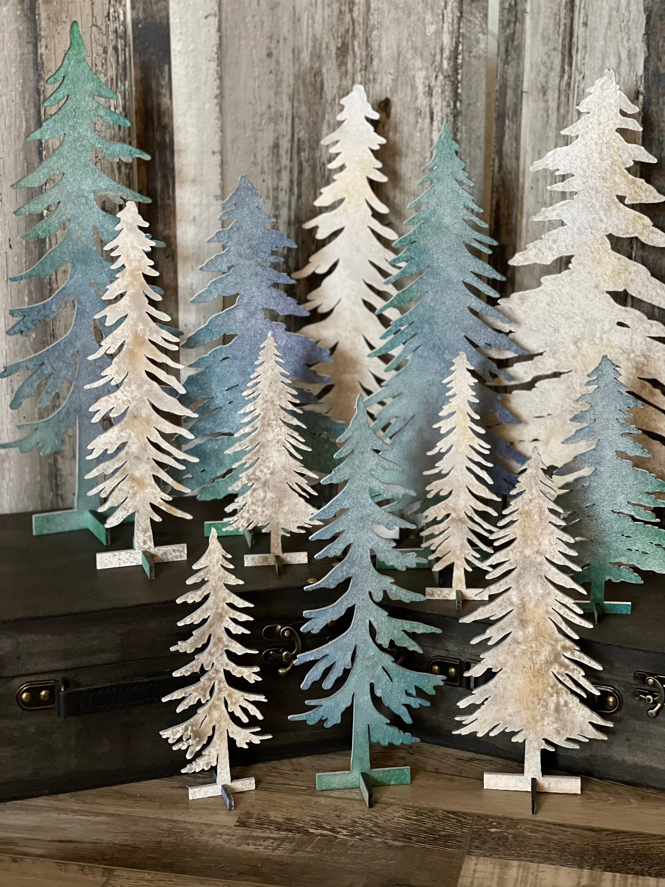 1/8" Standing Pine Trees Set of 12 SVG Digital Download for Glowforge ...