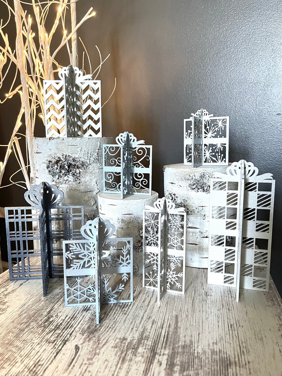 3D Standing Christmas Presents - Set of 7- SVG Digital Download for ...