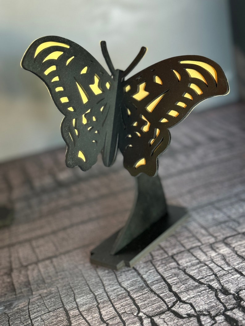 3D Moths SVG on Stands Set of 3 Digital Download for Glowforge or Laser ...