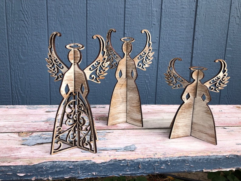 1/4 3D Angels Set of 5 SVG Digital Download for Glowforge or - Etsy