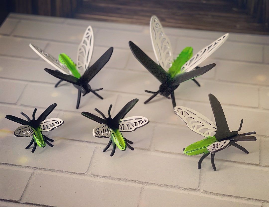 3D Lightning Bugs Set of 5 SVG Digital Download for Glowforge or Laser ...