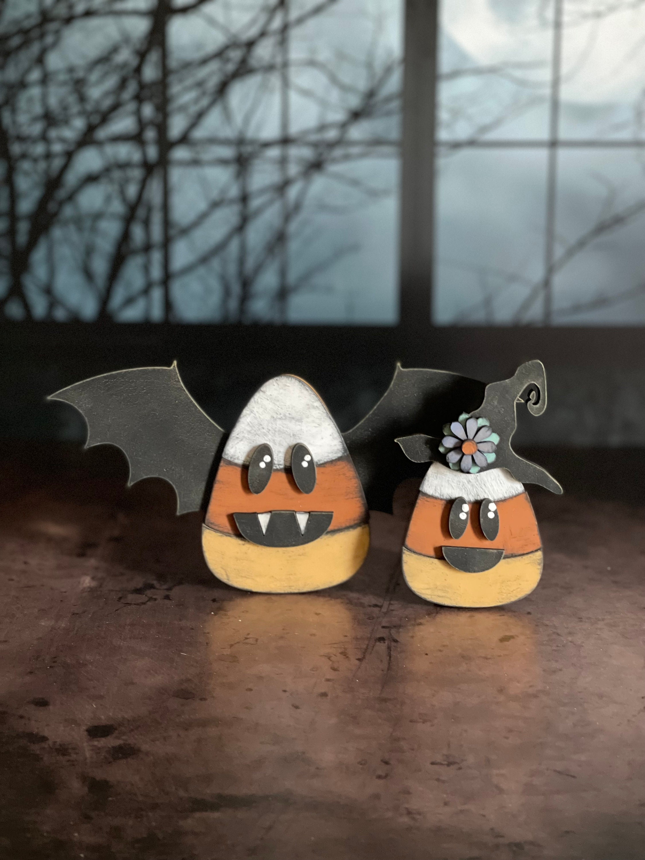 Candy Corn Witch & Bat SVG Digital Download for Glowforge or Laser for ...