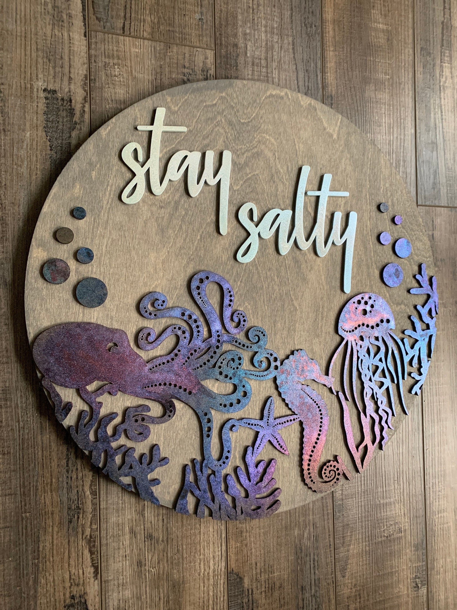 Stay Salty Ocean Themed Round Sign SVG Digital Download for | Etsy