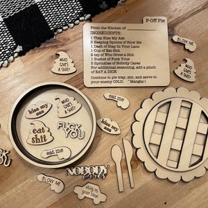 F off Pie With Recipe Card & Ingredients Adult Humor Novelty SVG ...