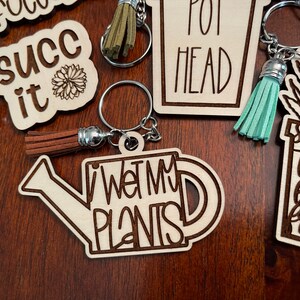 Funny Plant Lovers Keychain SVG File Set of 10 for Glowforge or Laser ...