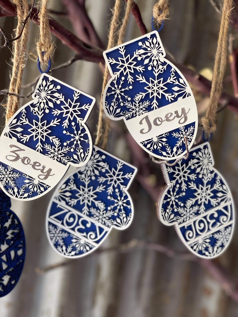 Mitten Ornament Set -for Best Friends or Family Member Names SVG ...