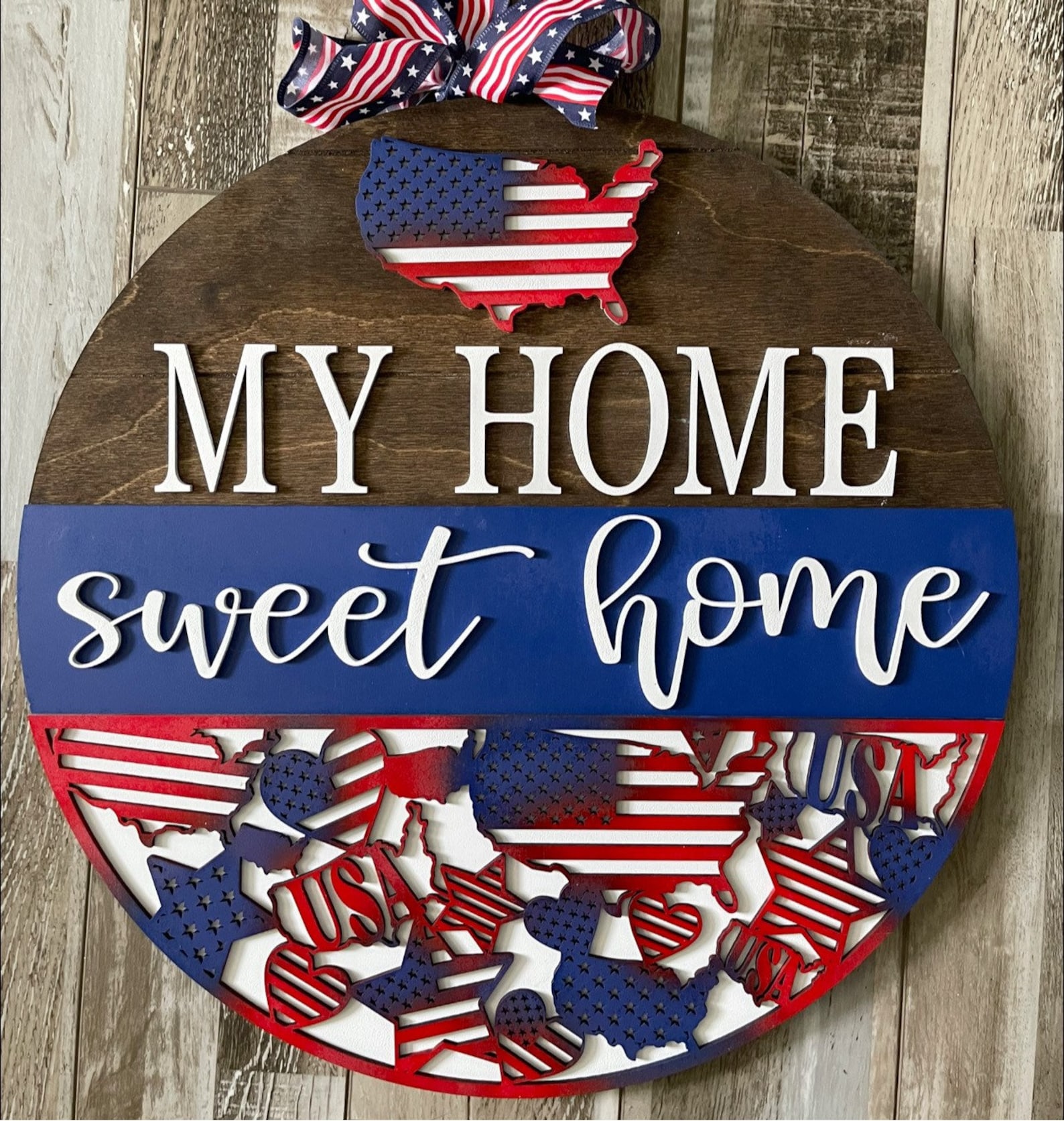 Patriotic Door Sign for Memorial Day or Fourth of July SVG Digital ...