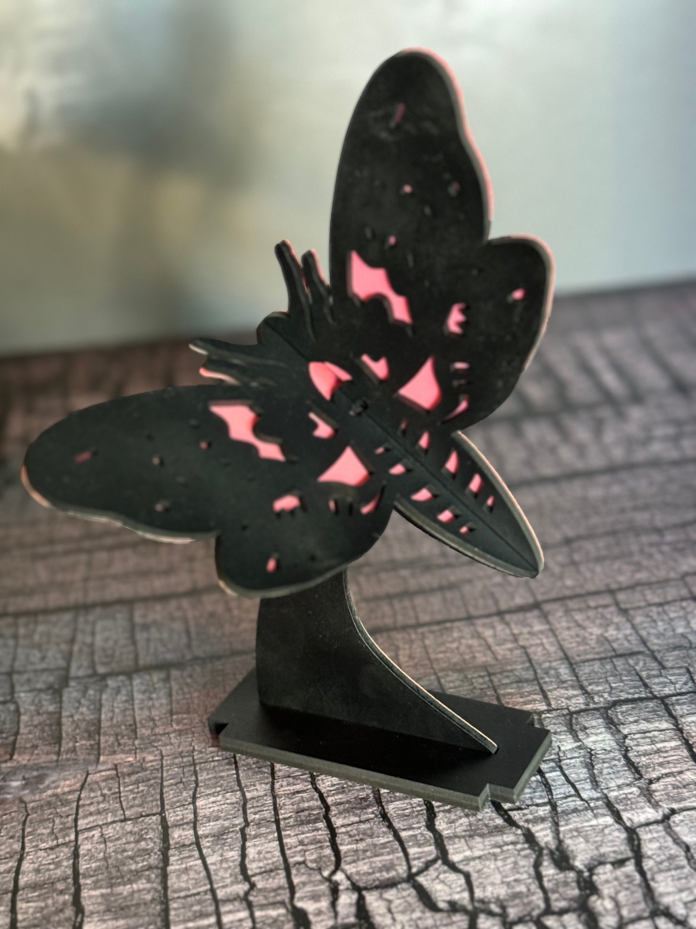 3D Moths SVG on Stands Set of 3 Digital Download for Glowforge or Laser ...