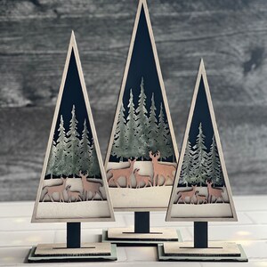 Deer Family Trees Set of 3 SVG Digital Download for Glowforge or Laser ...