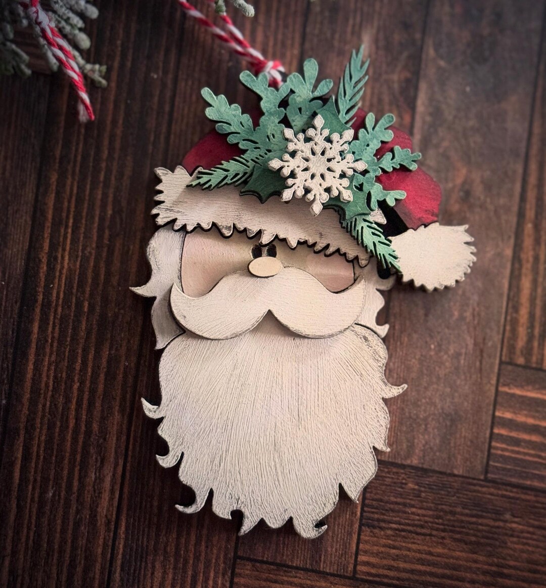 Santa Claus Christmas Ornament SVG Digital Download for Glowforge or ...