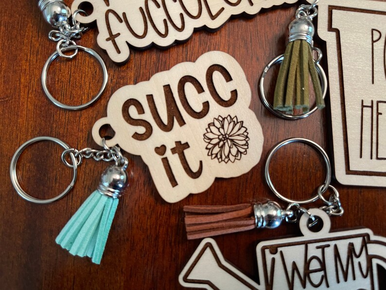 Funny Plant Lovers Keychain SVG File Set of 10 for Glowforge - Etsy