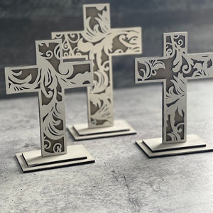 Flourish Crosses Set of 3 SVG Digital Download for Glowforge or Laser ...