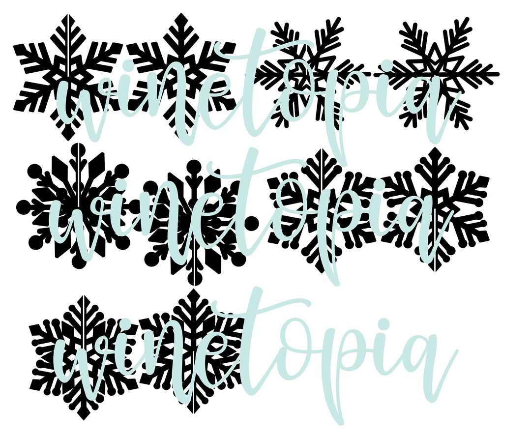 3D Extra Large Snowflakes Set of 5 -12” Tall for 1/8” Material SVG ...