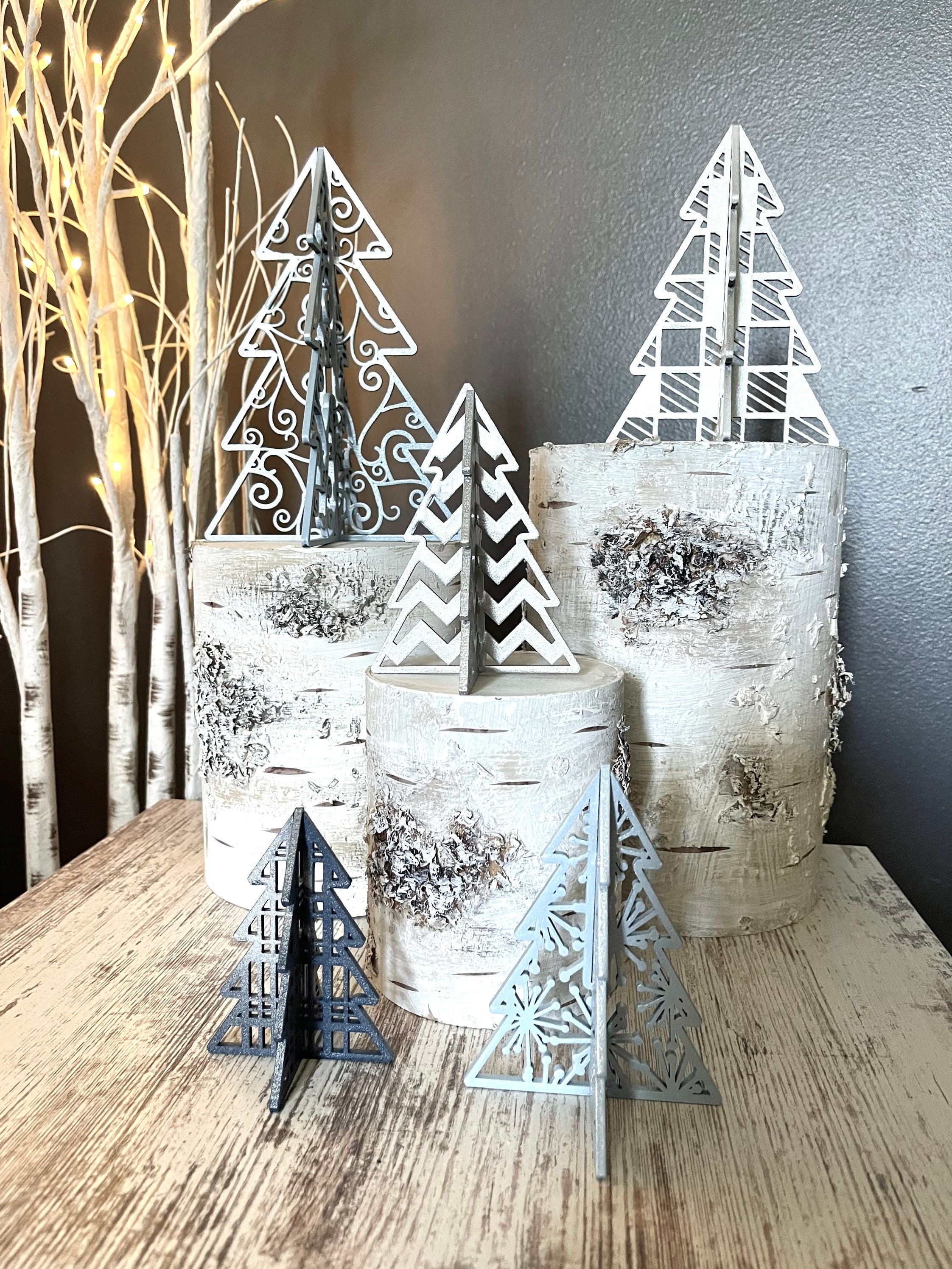 3D Patterned Standing Trees Set of 5 SVG Digital Download - Etsy