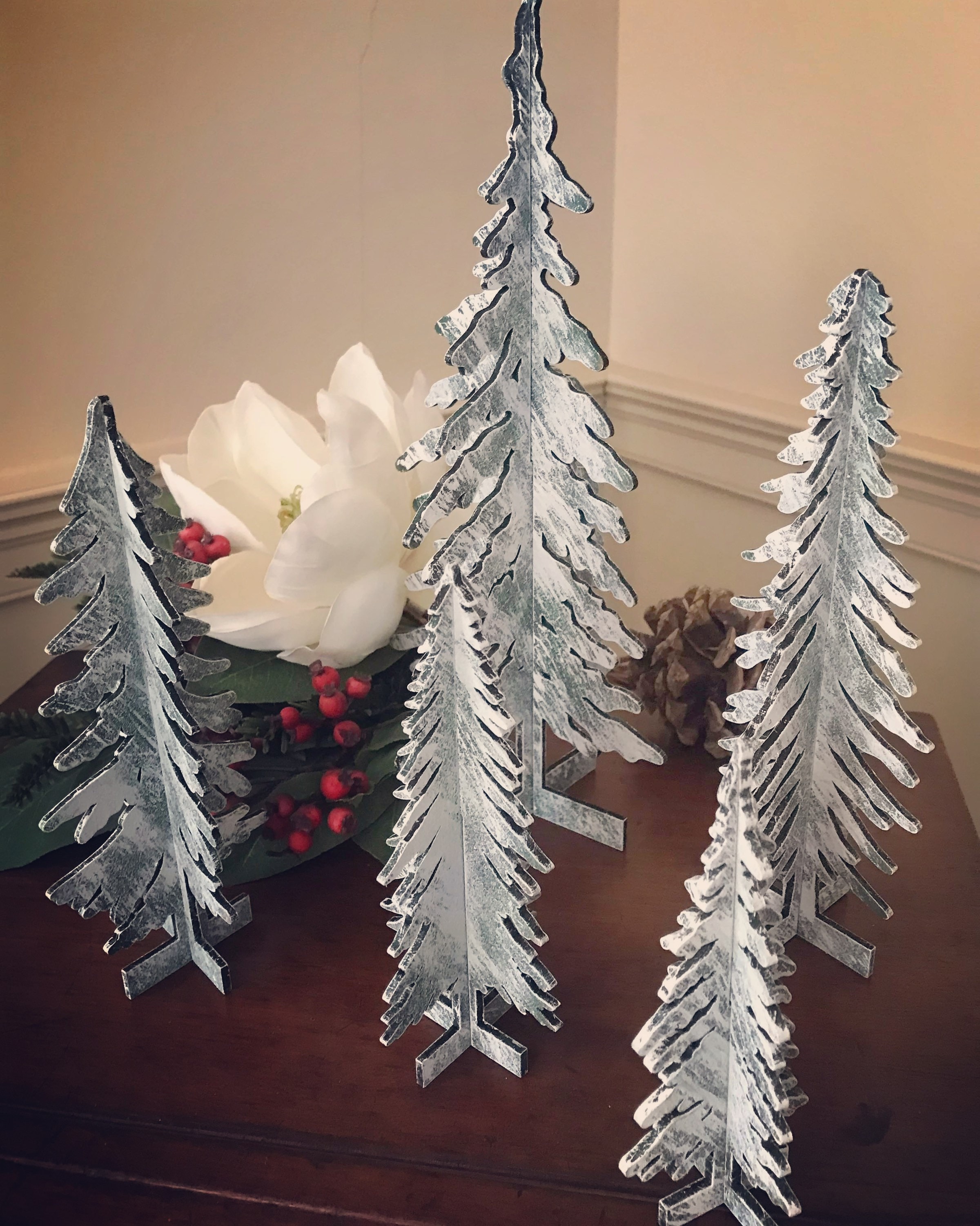 3D Pine Trees Set of 5 SVG Digital Download for Glowforge or - Etsy