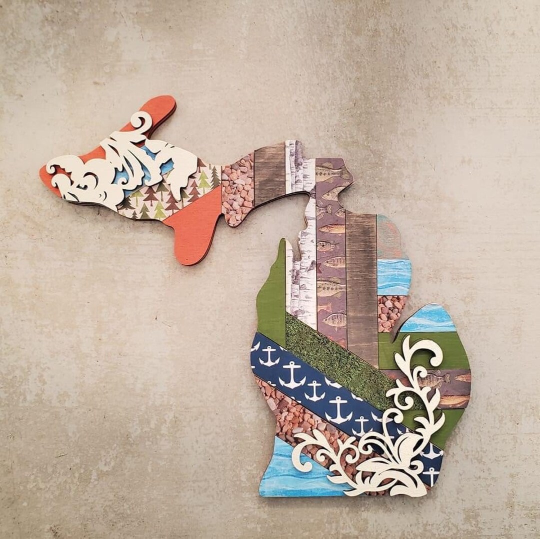 Rustic Farmhouse Michigan Sign SVG Digital Download for Glowforge or ...