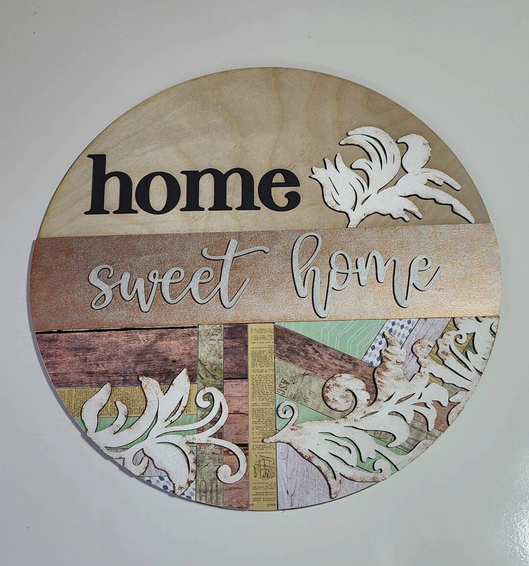 Flourish Farmhouse Style Welcome Door Sign for 18” Round - Etsy