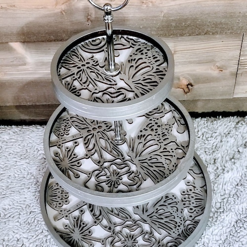 Floral Three Tiered Display Stand SVG Digital Download for | Etsy