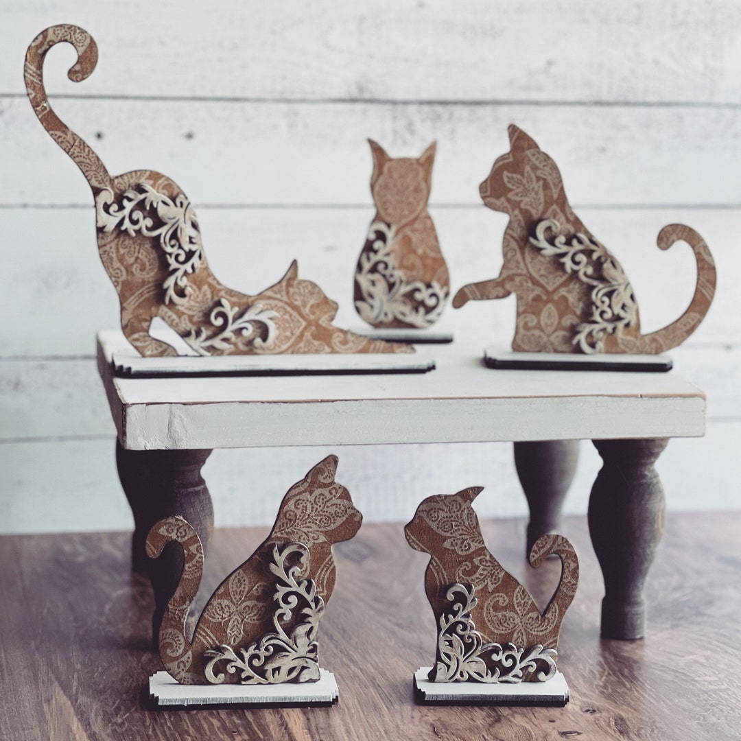 Flourish Cats SVG Set of 5 Digital Download for Glowforge or Laser for ...