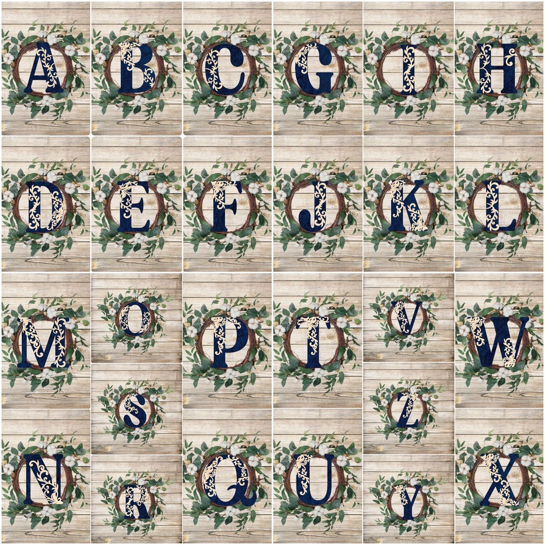 Flourish Alphabet SVG Bundle Set of 26 Letters and Backers for 1/8” & 1 ...