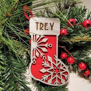 Snowflake Stocking Ornaments -set of 6 -can Be Personalized -SVG ...