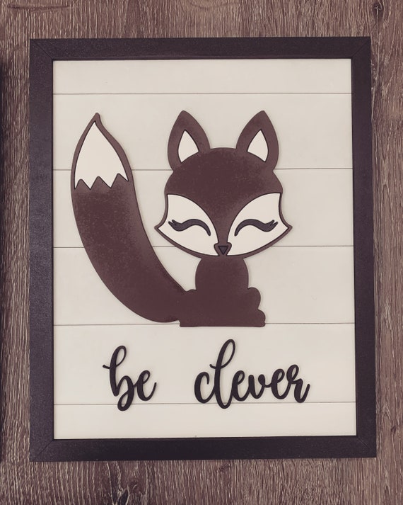 Framed Shiplap Fox Sign Be Clever SVG Digital Download for | Etsy