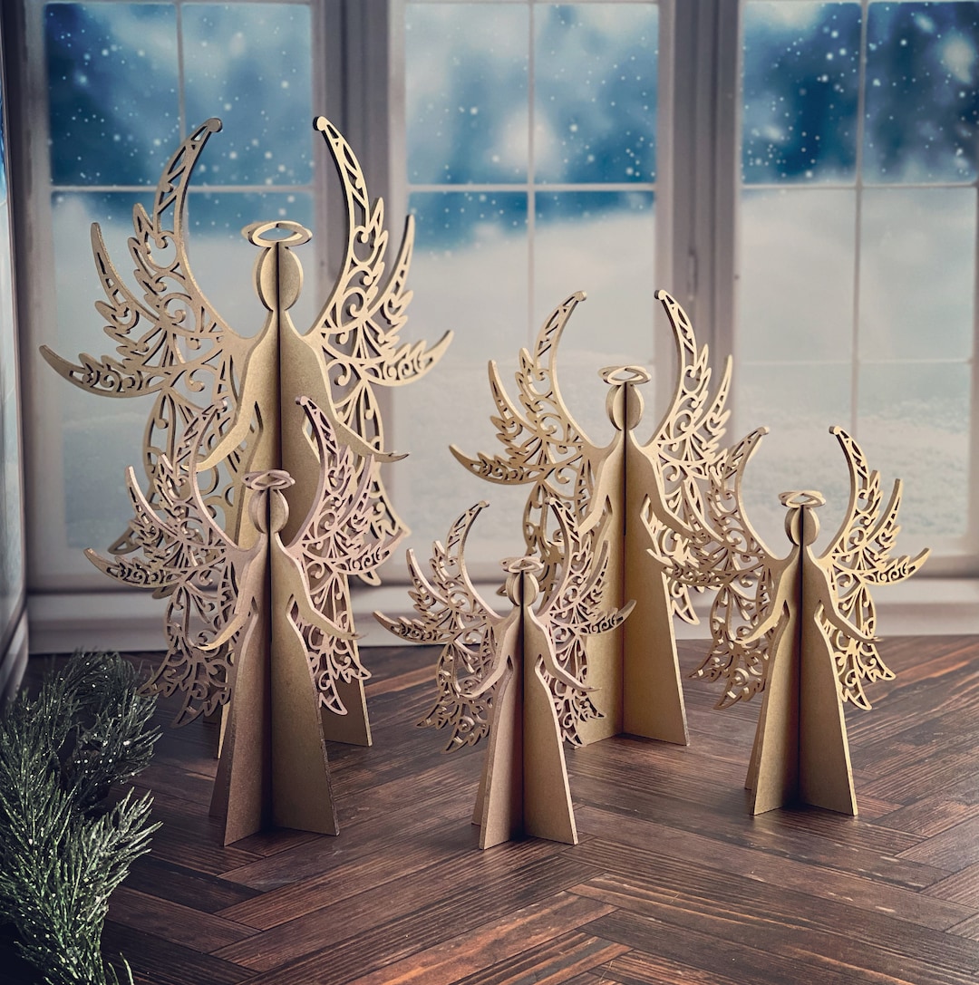 1/8” 3D Angels Set of 5 Vol 3 SVG Digital Download for Glowforge or ...