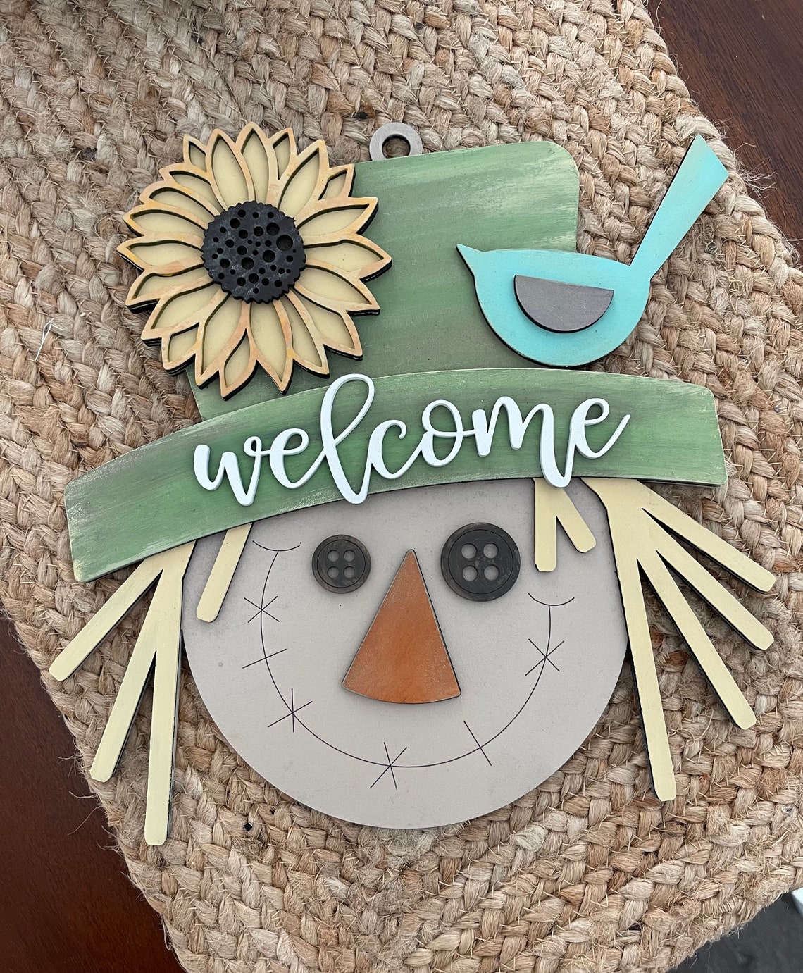 Happy Scarecrow Door Hanger Welcome Sign SVG Digital Download - Etsy