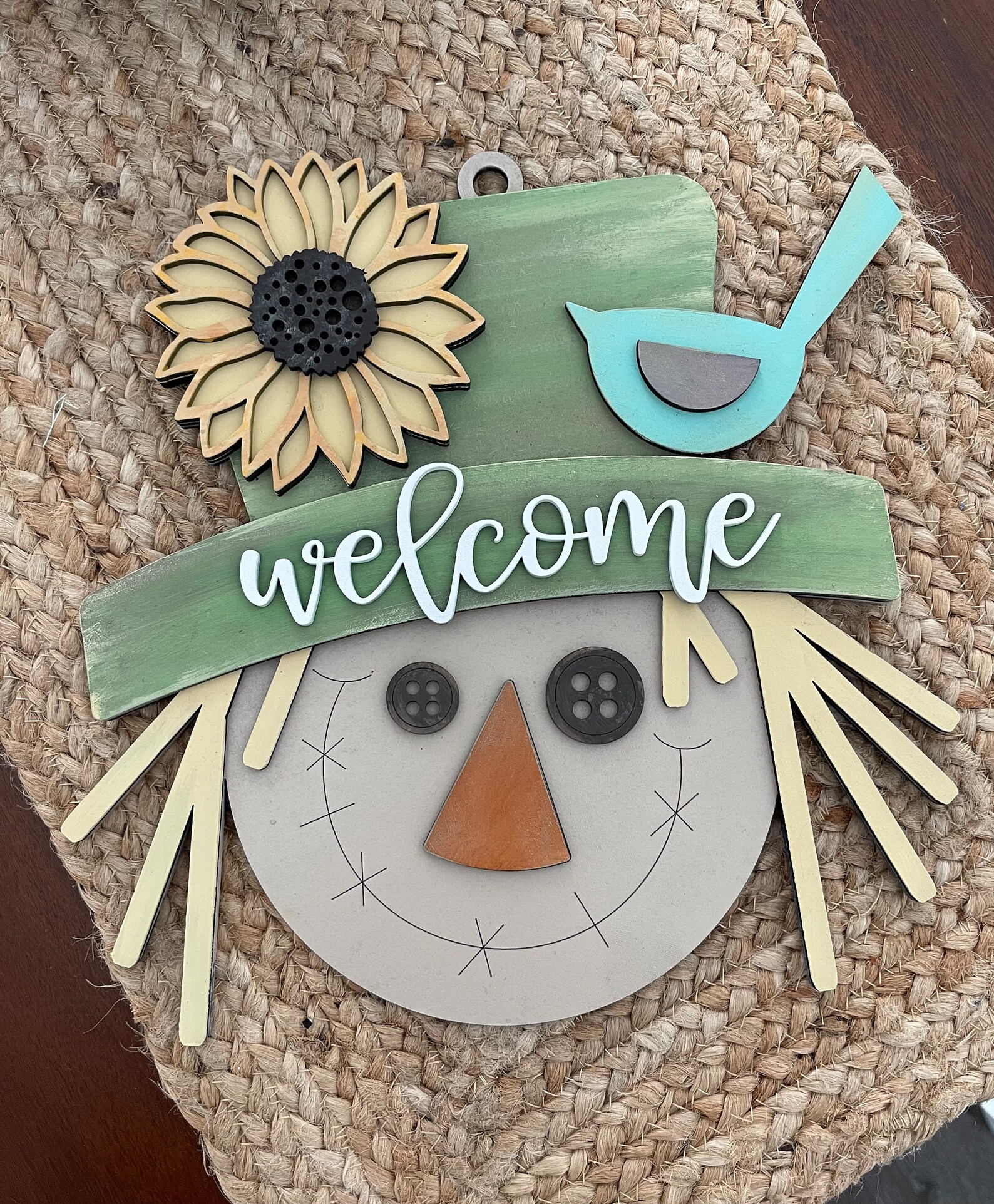 Happy Scarecrow Door Hanger Welcome Sign SVG Digital Download - Etsy