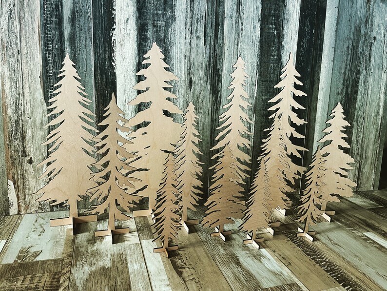 1/8" Standing Pine Trees Set of 12 SVG Digital Download for Glowforge ...