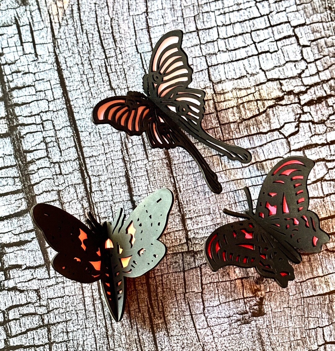 3D Moths SVG Set of 3 Digital Download for Glowforge or Laser for 1/8 ...