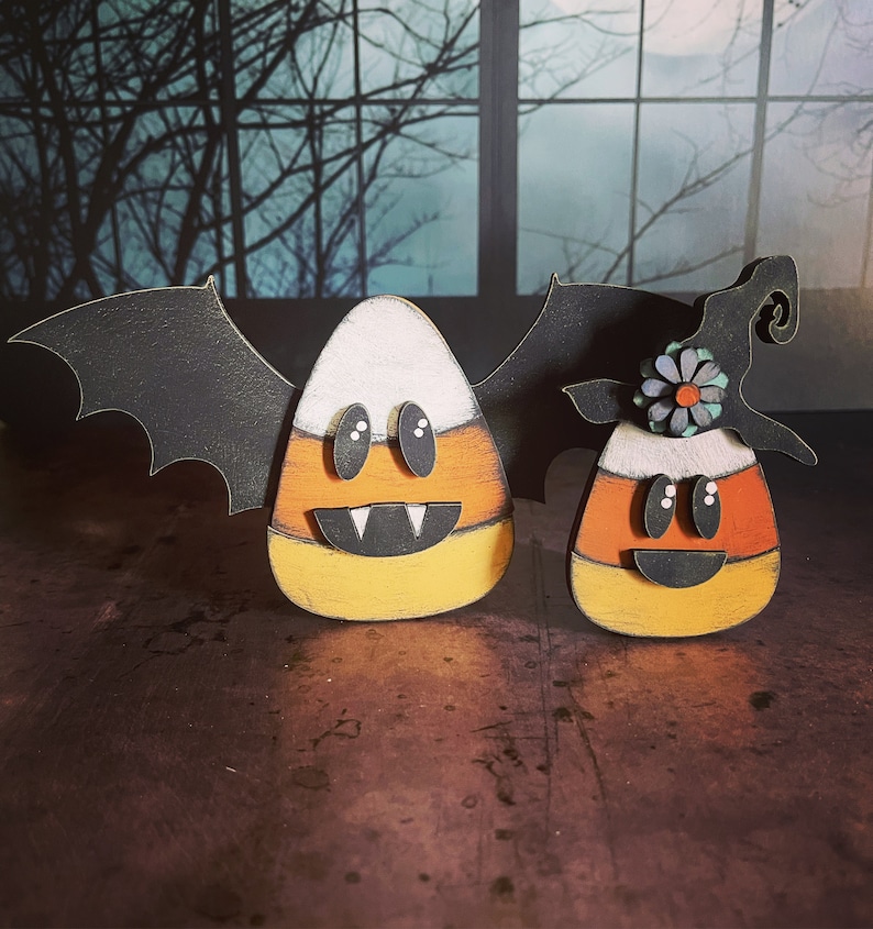 Candy Corn Witch & Bat SVG Digital Download for Glowforge or Laser for ...