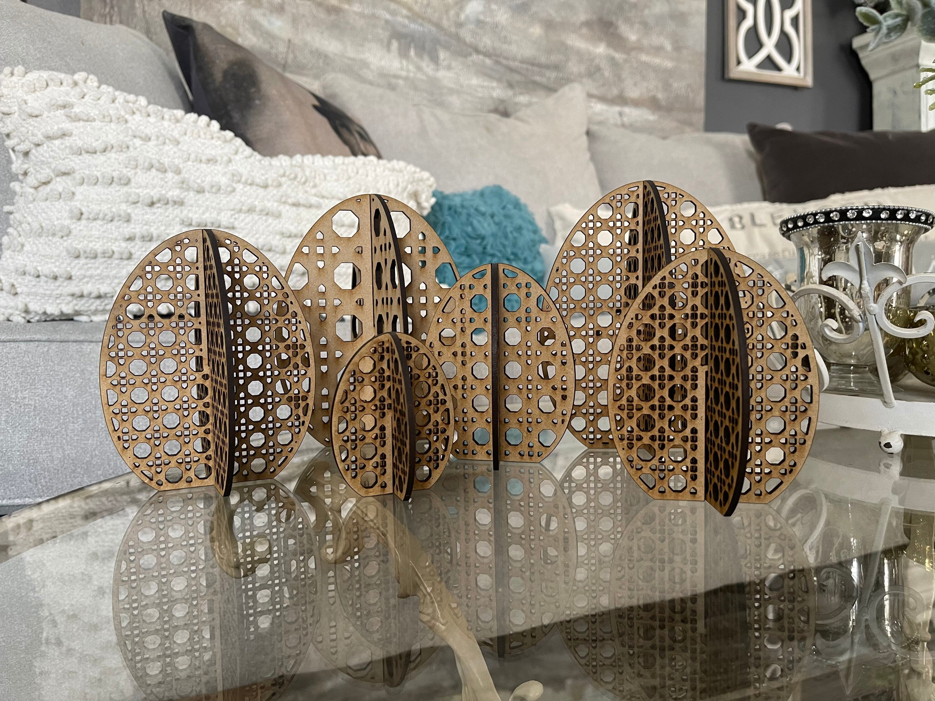 3D Cane Eggs Set of 6 SVG Digital Download for Glowforge or Laser 1/8 ...