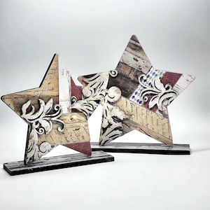 Flourish Farmhouse Style Star Trio SVG Digital Download for Glowforge ...