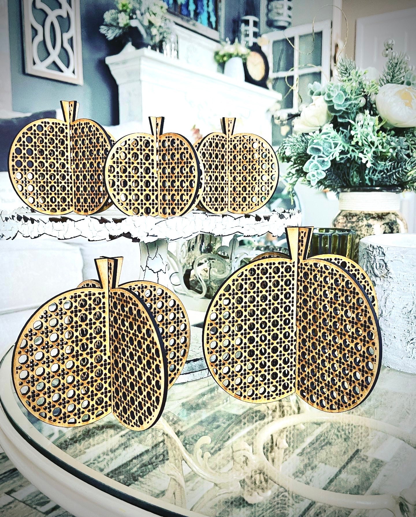 3D Rattan Cane Pumpkins Set of 5 SVG Digital Download for Glowforge or ...