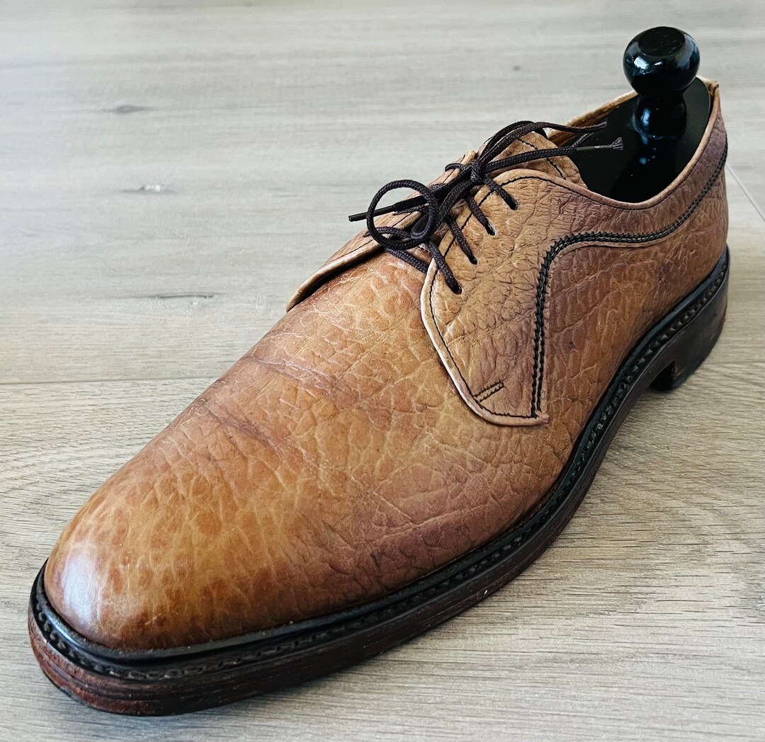 Ambassador Custom Grade Exotic Bull Hide Derby Dress Shoes 10.5D 1950s ...
