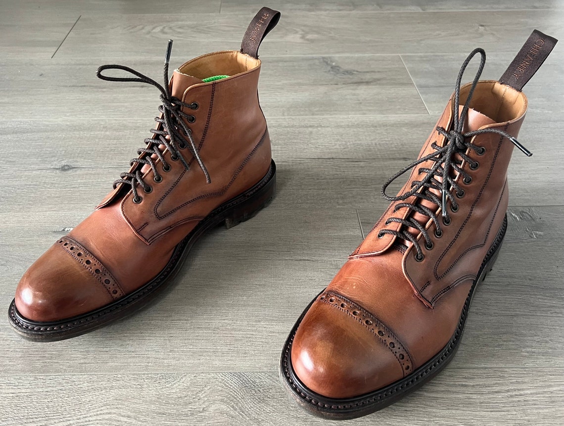 Josephy Cheaney & Sons Brown Calf Oxford Captoe Dress Boots 8.5F UK - Etsy