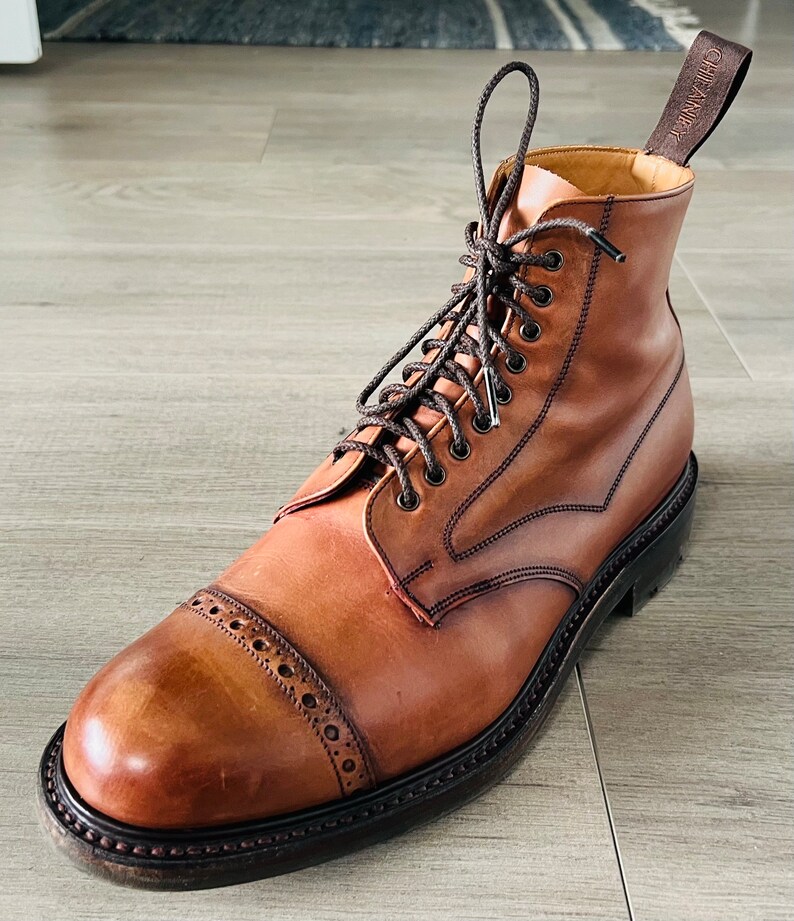 Josephy Cheaney & Sons Brown Calf Oxford Captoe Dress Boots 8.5F UK - Etsy