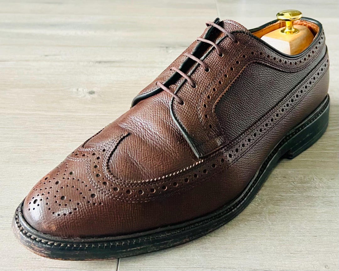 Allen Edmonds 'macneil' Brown Pebbled Calf Wingtip Shoes 9.5EEE Made in ...