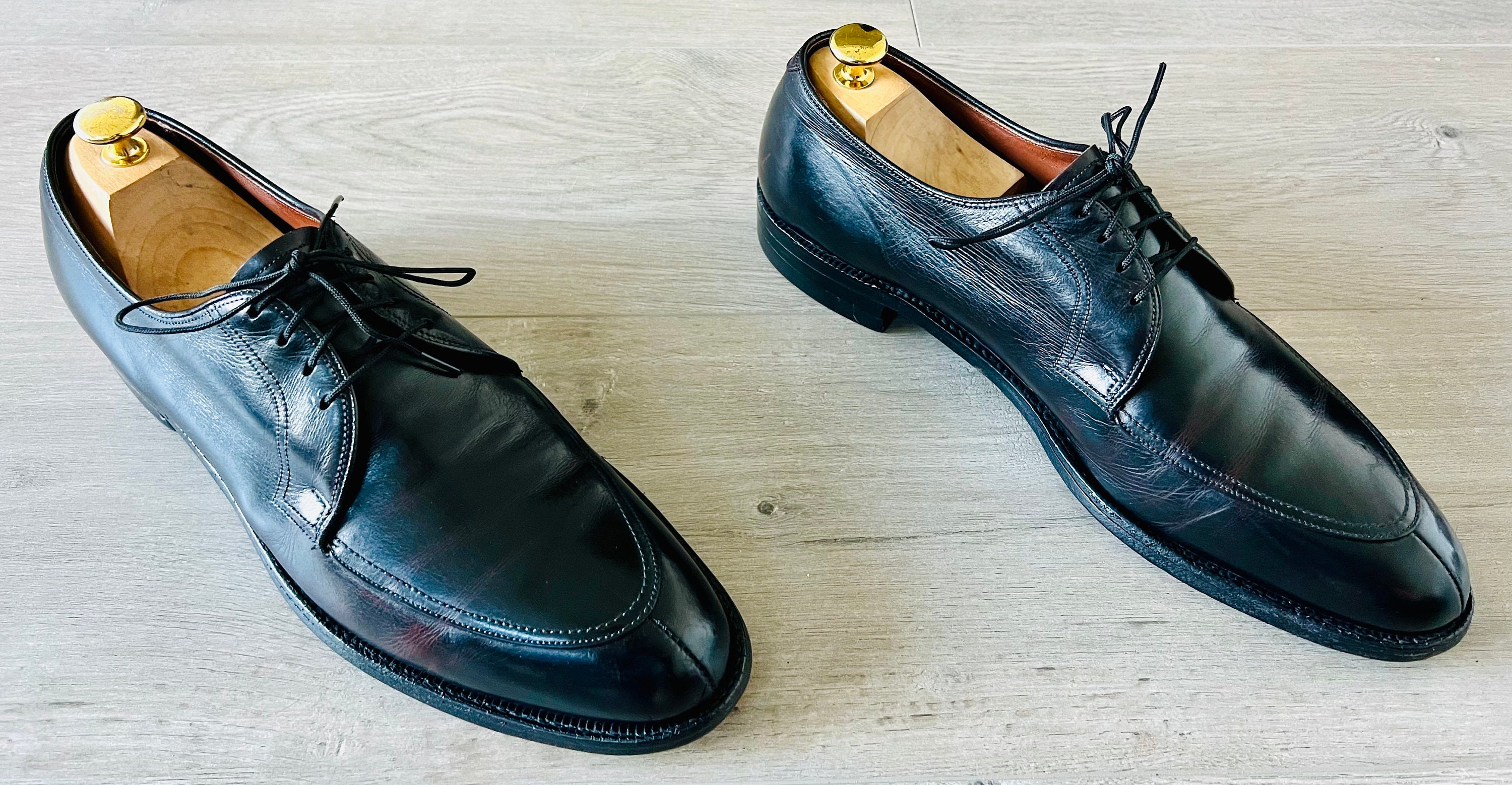 Breather Wright Black Smooth Calf Norwegian Split Toe NST Oxford Shoes ...