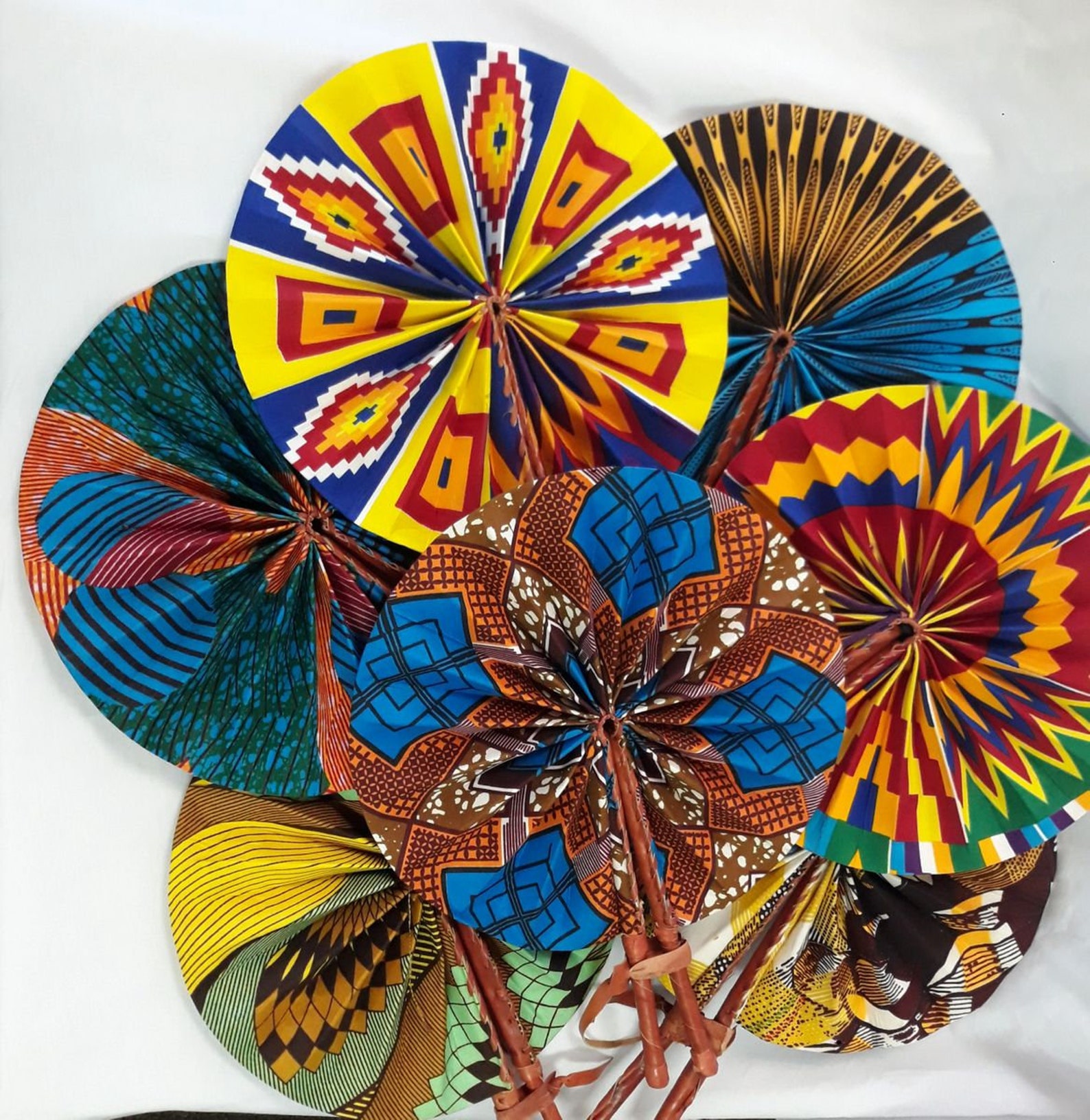 Ankara Print Hand-fan Made in Ghana | Etsy