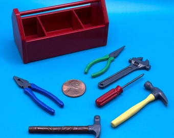 Dollhouse Miniature Tool Box in Wood Filled With Tools - Etsy