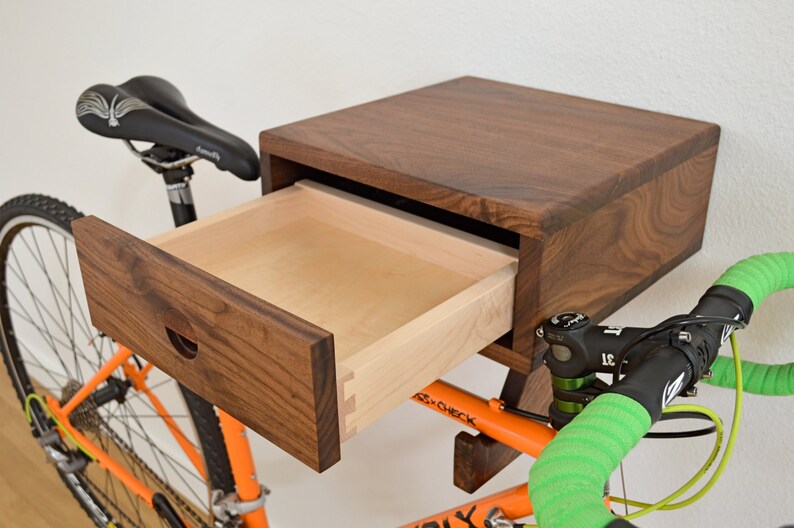 The Clifton Bike Rack - Stylish Wall Mount Indoor Bike Shelf in Walnut ...