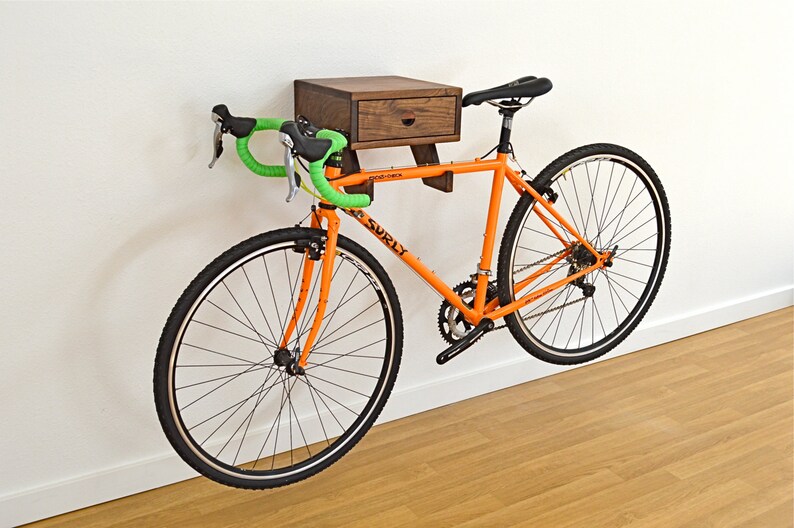 The Clifton Bike Rack - Stylish Wall Mount Indoor Bike Shelf in Walnut ...